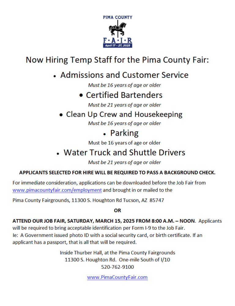 Employment - Pima County Fair